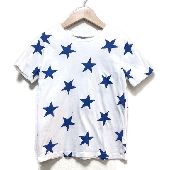 H&M | Shirts & Tops | Hm White And Blue Star Tee Shirt 68y | Poshmark